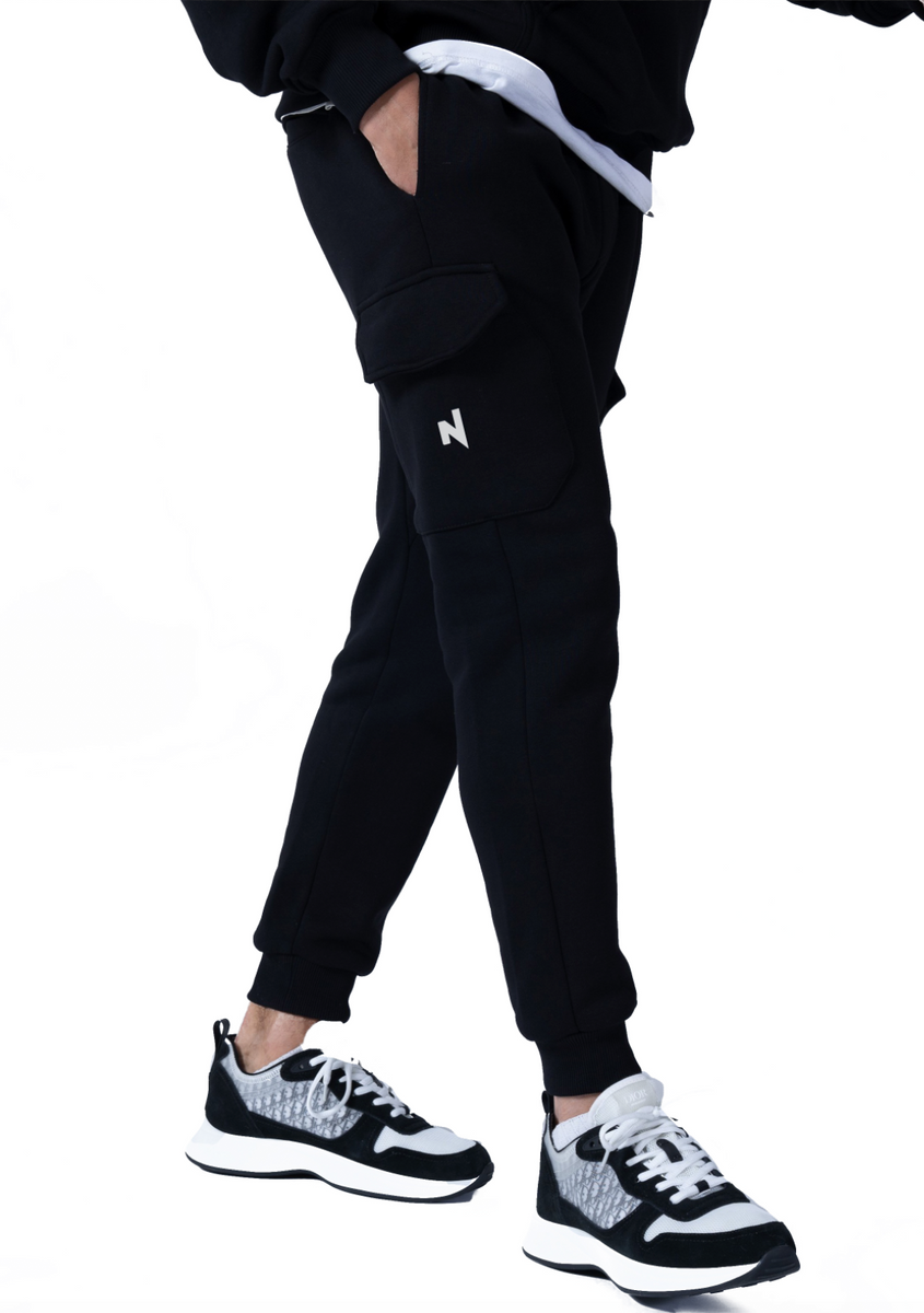 N-LOGO JOGGER BLACK / WHITE – NOROO Clothing GmbH